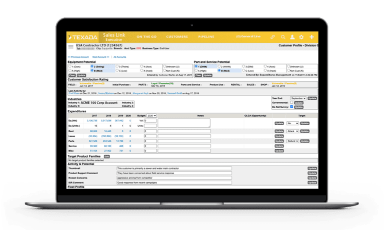 Advanced Equipment Dealers CRM Solutions: Texada SalesLink